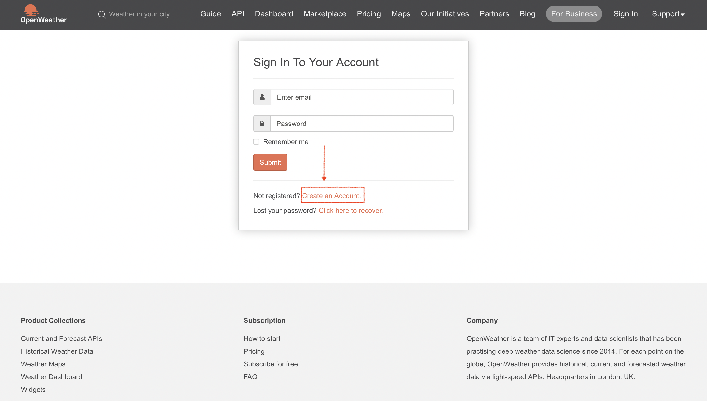 How to get the OpenWeather API key How to get the OpenWeather API key