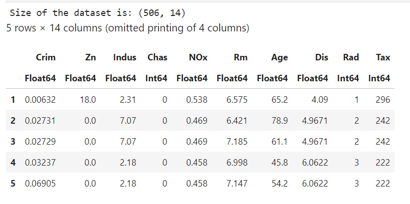 Multiple Linear Regression In Julia