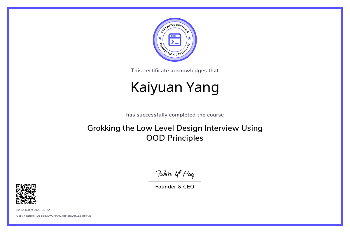 Course Certification