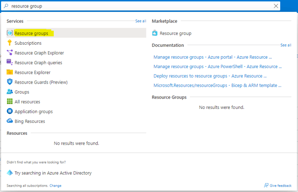 How to create an Azure resource group from the Azure portal