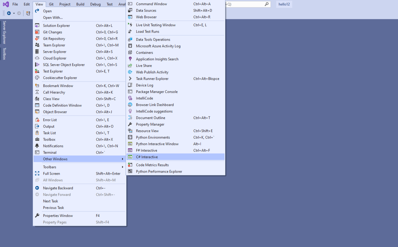 How to launch a C# REPL or interactive compiler in Visual Studio How to launch a C# REPL or interactive compiler in Visual Studio