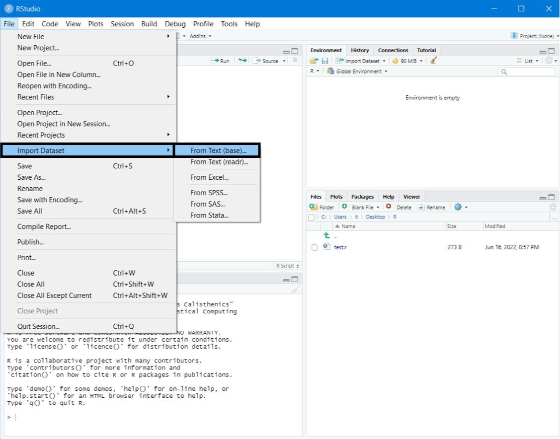 How to import CSV and text files in R