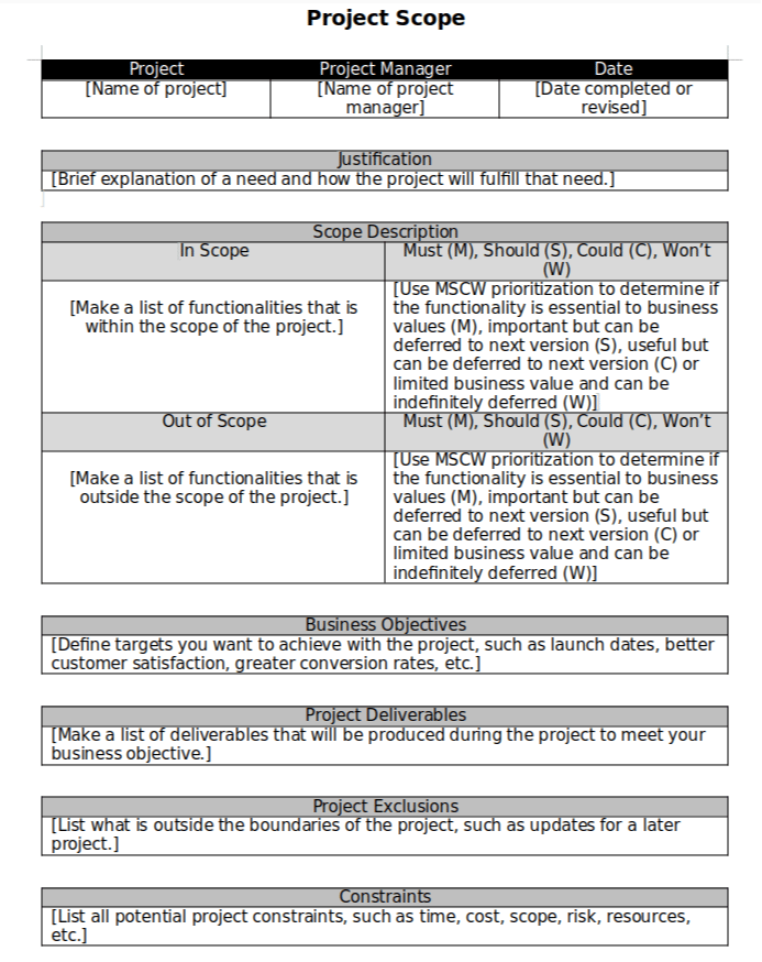 What is a project scope statement?