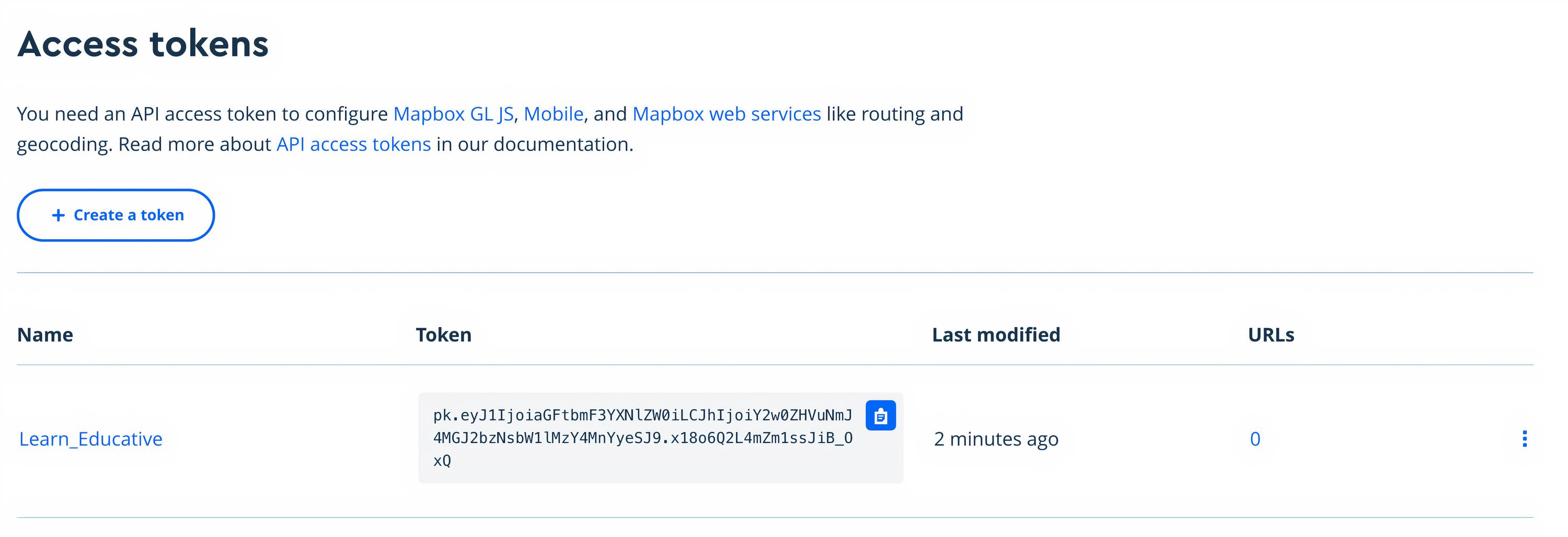 How to generate Mapbox access tokens