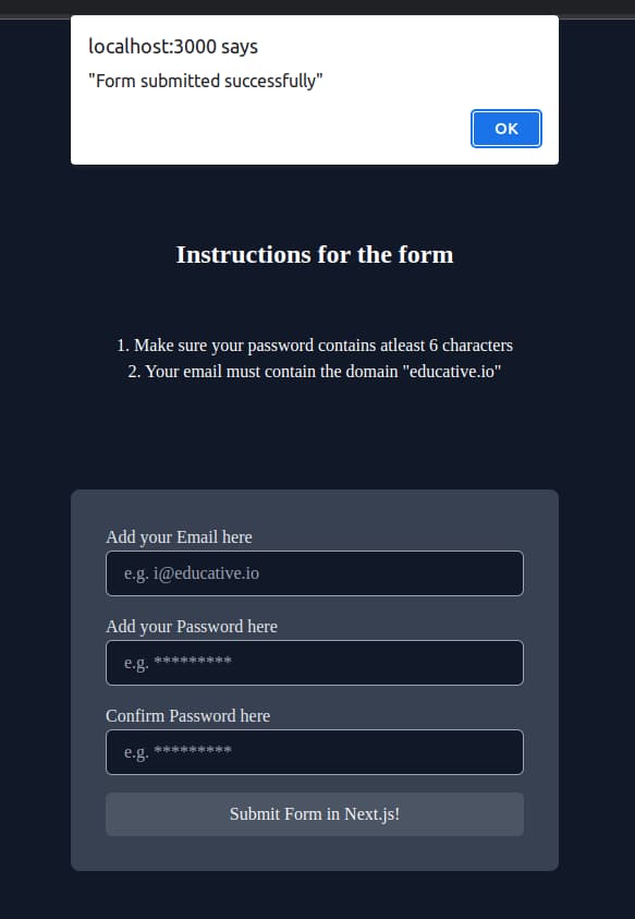 How to implement form submission with Next.js