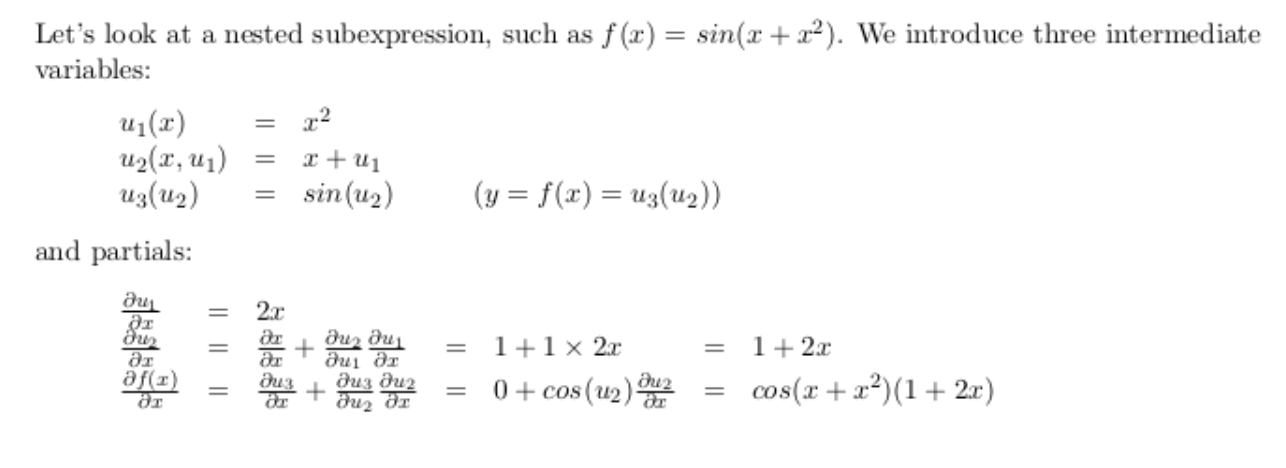 Chain Rule in Matrix Calculus for Deep Learning