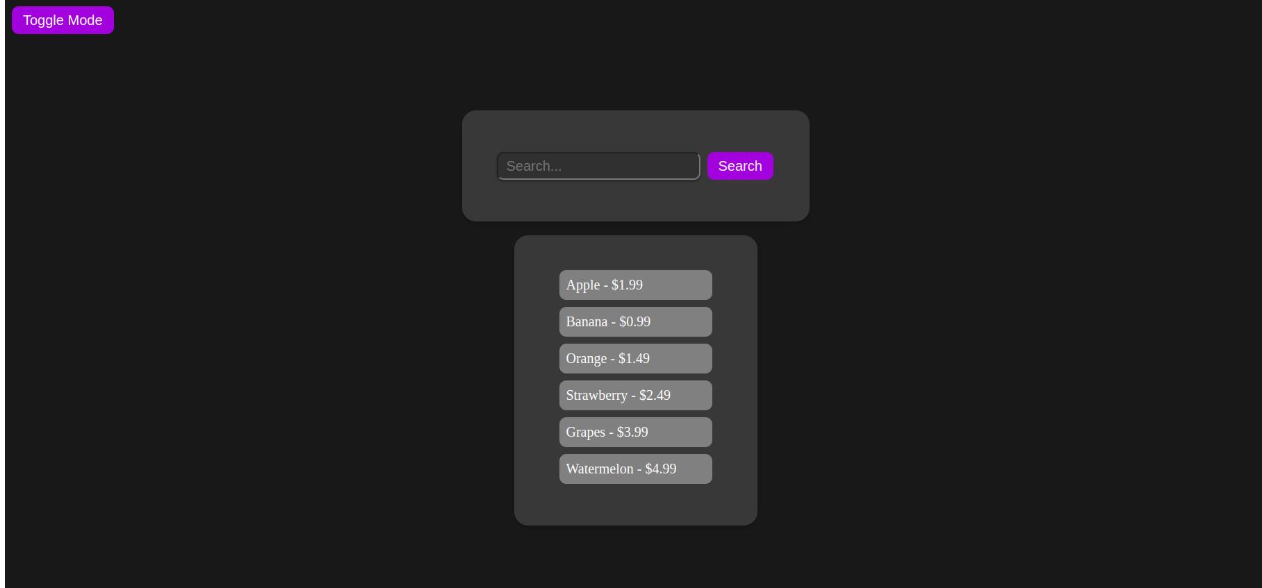 ReactJS dark mode